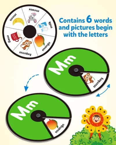 Coogam Interactive Alphabet Spinning Card for Toddler, ABC Letters ...
