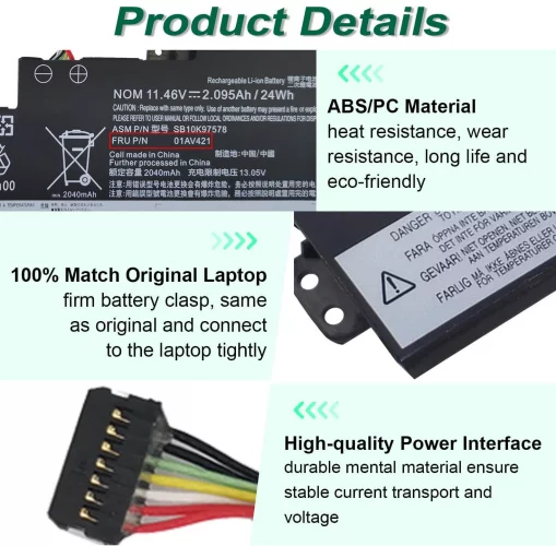 01AV421 T480 T480 T580 Internal Battery Replacement for Lenovo ThinkPad ...
