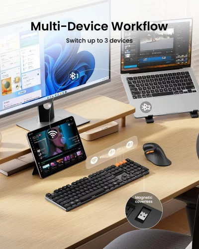 ProtoArc Wireless Mechanical Keyboard, K310 Pro Backlit Bluetooth ...