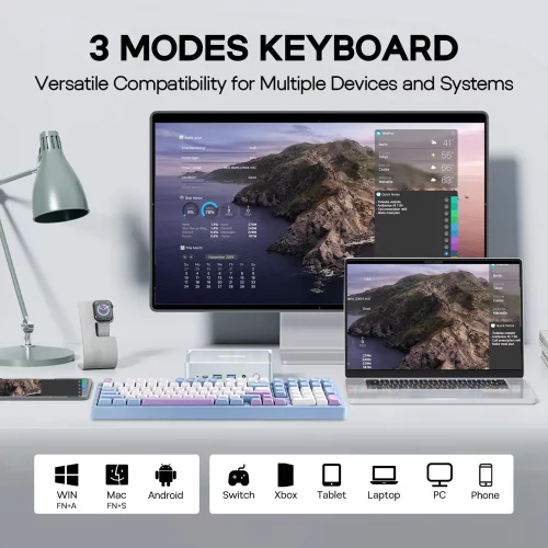 MechLands Blade101 Wireless Aluminum Gaming Keyboard, BT5.0/2.4GHz/USB ...